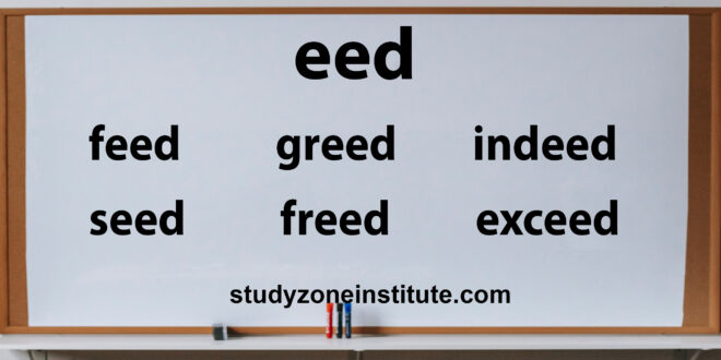 EED words: Learn to spell with word list - Study Zone Institute