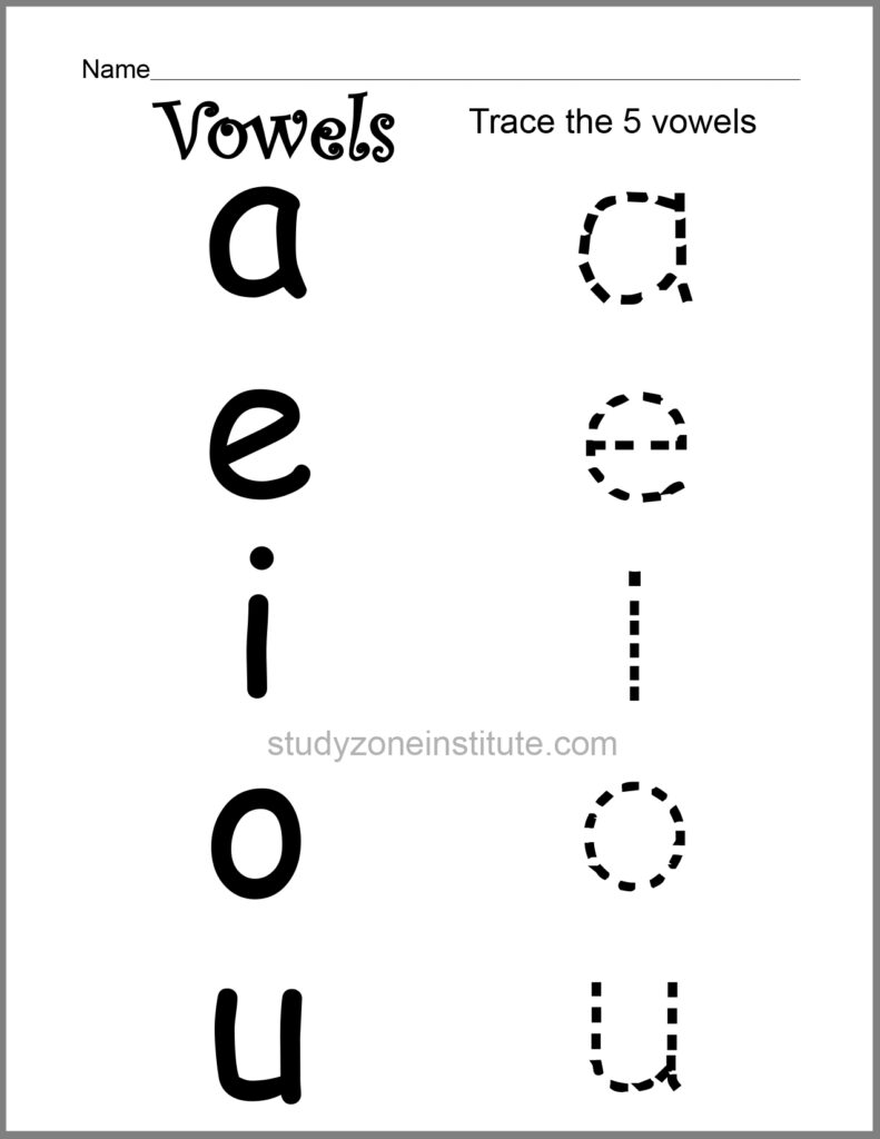 Vowel worksheets: Download free activities to trace and circle - Study Zone Institute