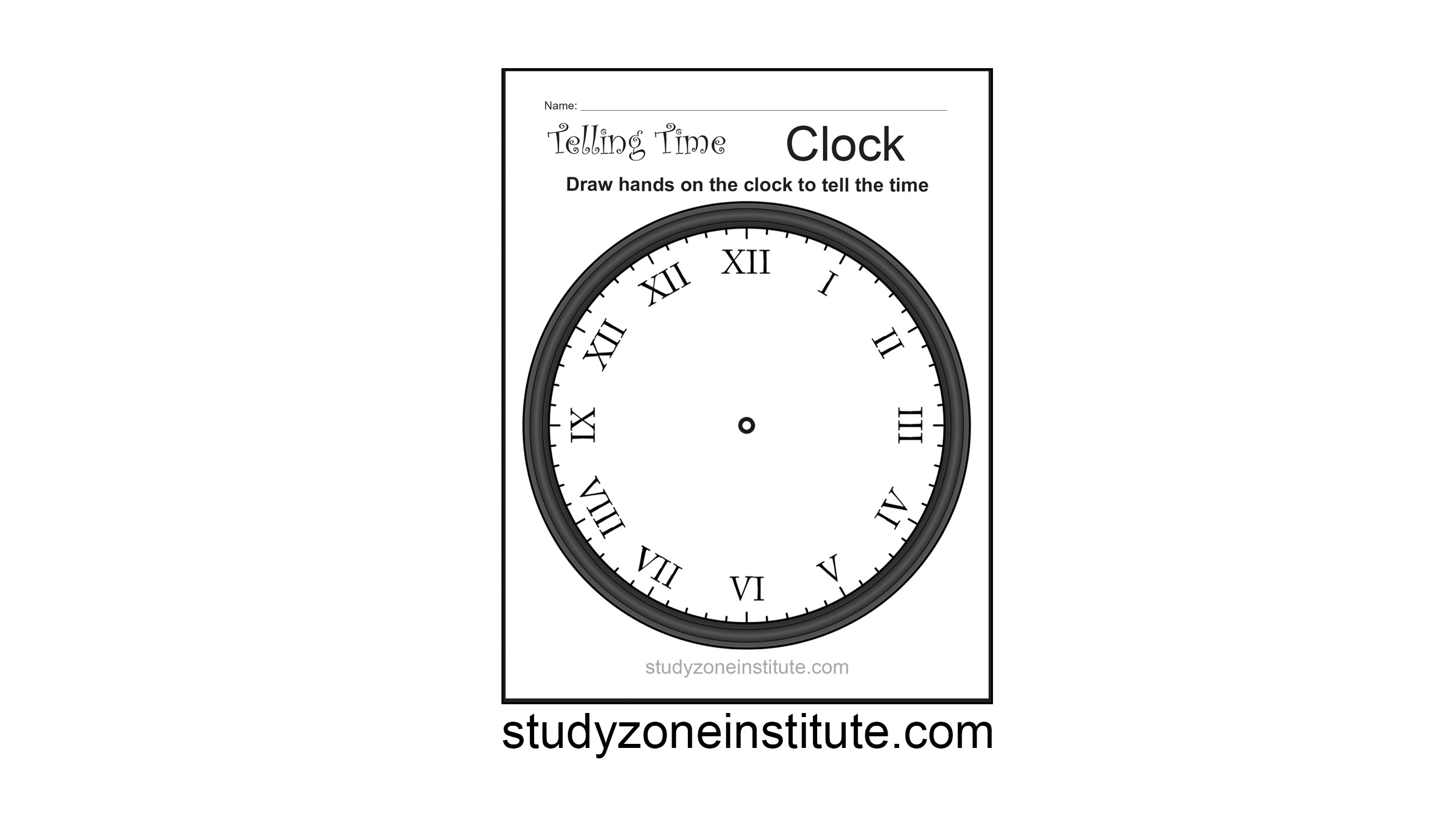 Roman Numerals clock: Tell time with FREE worksheet - Study Zone Institute
