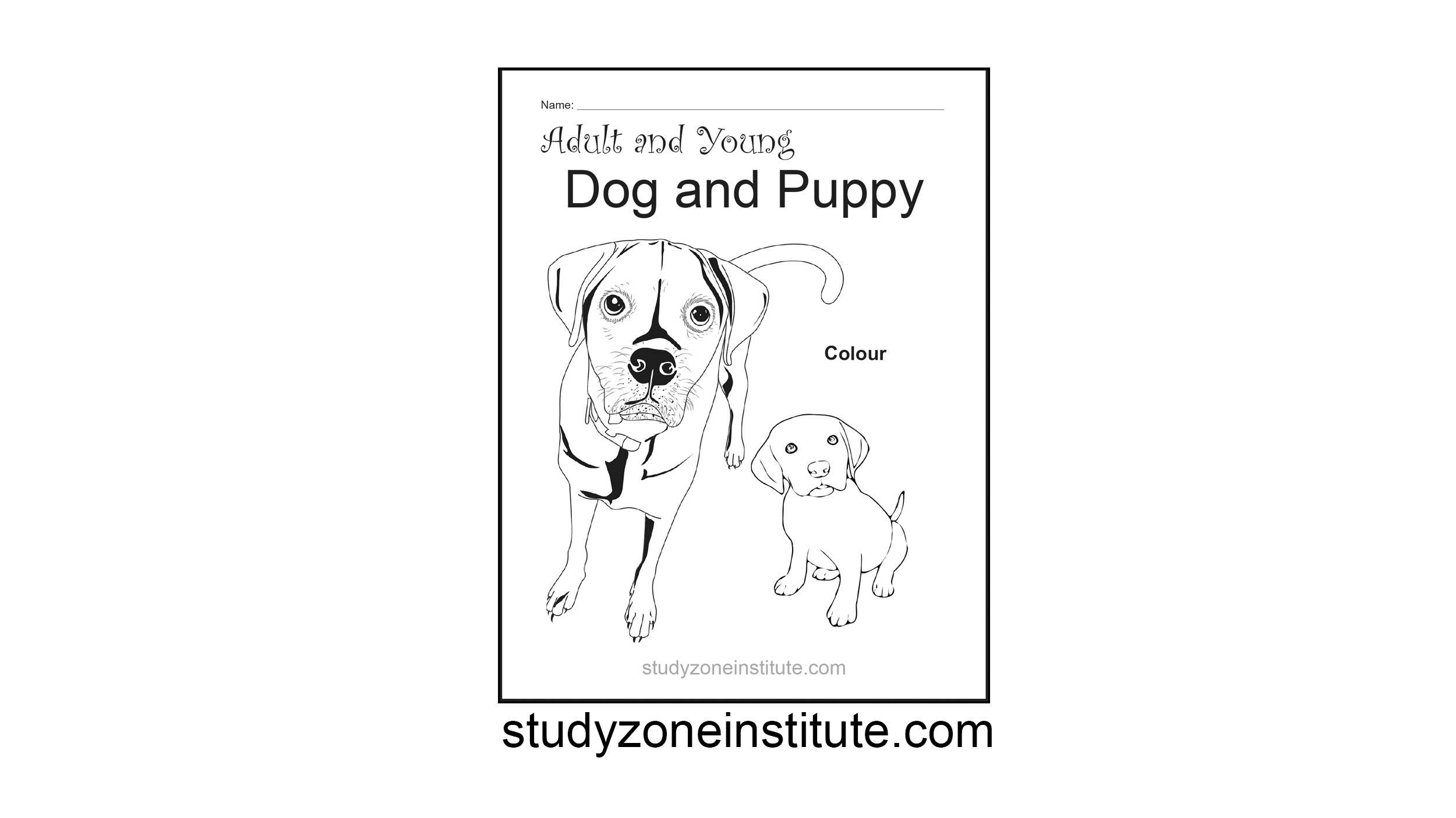 Dog and puppy worksheet: Download FREE activity on adult and young ...