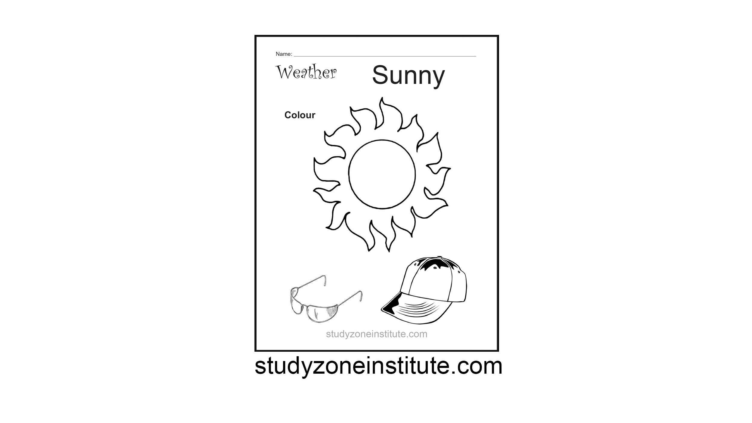 Sunny weather worksheet: Download FREE activity - Study Zone Institute