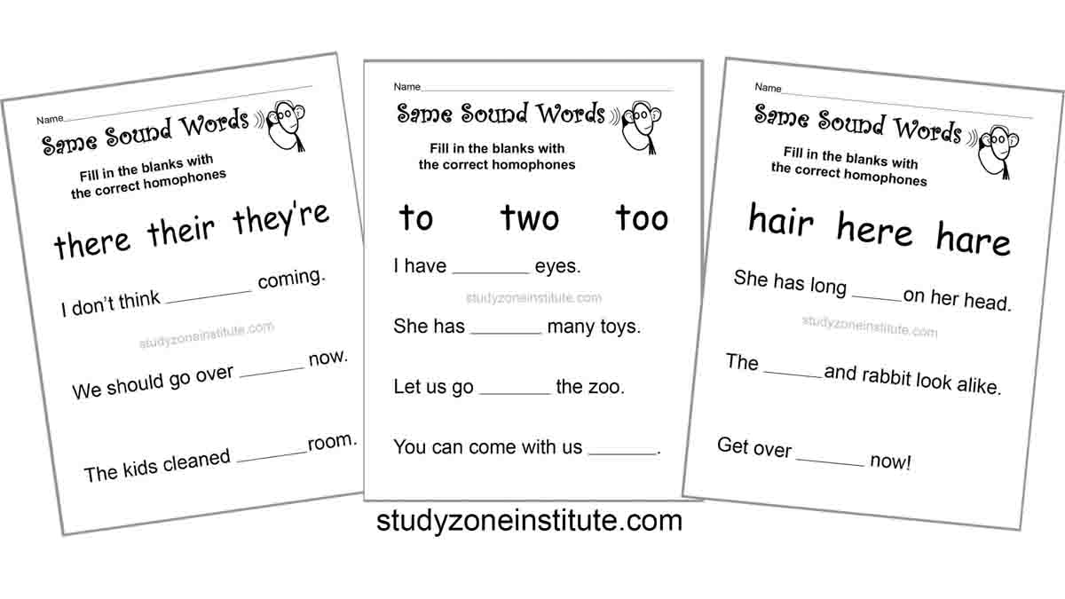 Homophones: Learn same sound words in sentences with detailed word list ...